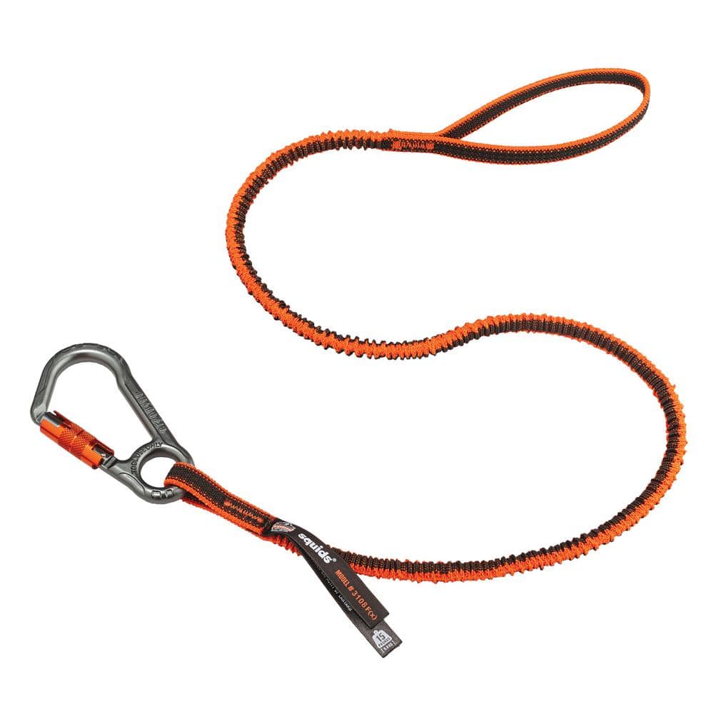 Ergodyne 15 lbs. Orange and Gray Standard Single Locking Carabiner Tool ...