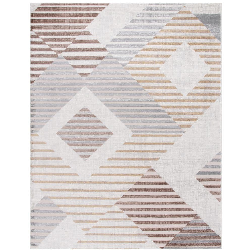 SAFAVIEH Palma 10 ft. x 14 ft. Beige/Light Gray Abstract Geometric Area ...