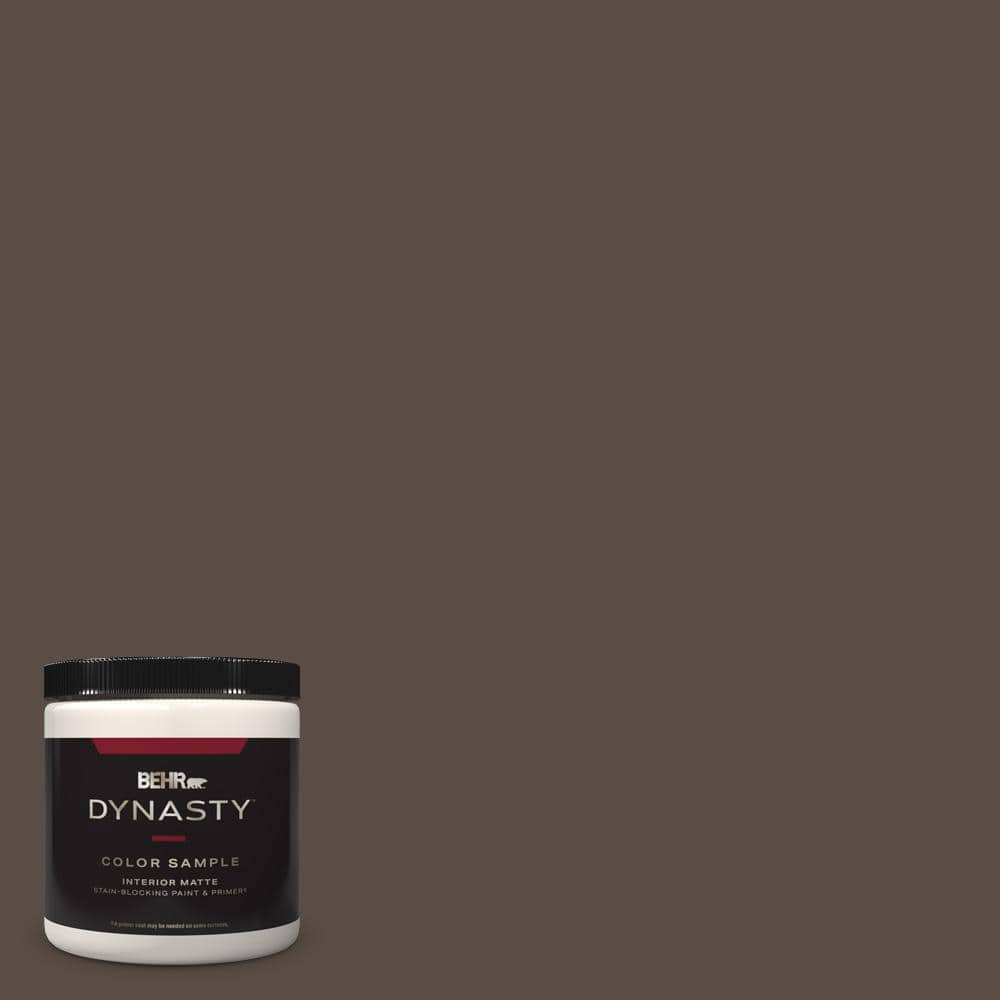 BEHR DYNASTY 8 oz. #PPU5-19 Dark Truffle One-Coat Hide Matte Stain ...