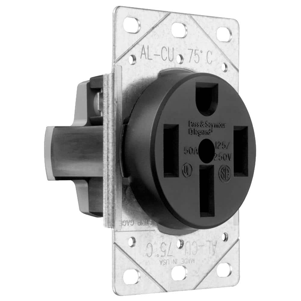 Legrand Pass & Seymour 50 Amp 125/250-Volt NEMA 14-50R Flush Mount ...