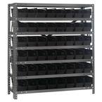 QUANTUM STORAGE SYSTEMS 36 in. W Black Shelf Bin Rack Unit 1239-101BK ...