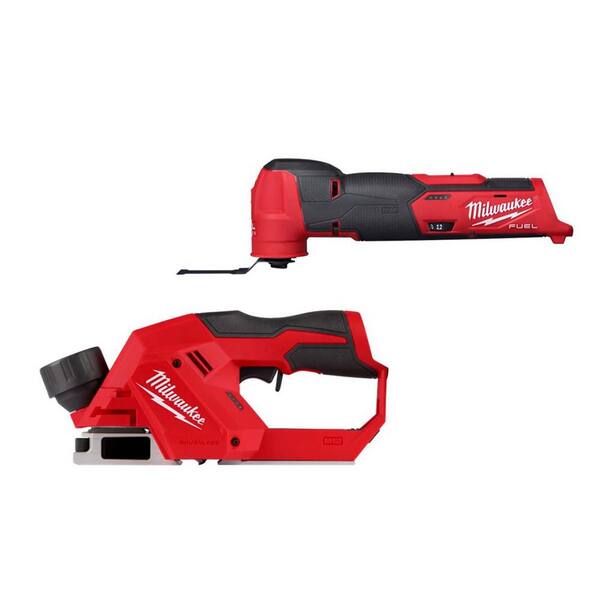 Milwaukee M12 12V Lithium-Ion Brushless Cordless 2 in. Planer with M12 ...