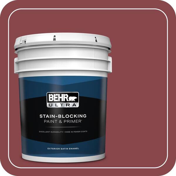 BEHR ULTRA 5 gal. #PPU1-12 Bolero Satin Enamel Exterior Paint & Primer ...
