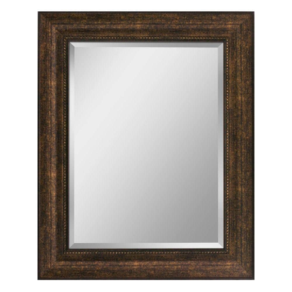 Head West 25 in. x 31 in. Framed Vanity Mirror in Copper and Bronze ...