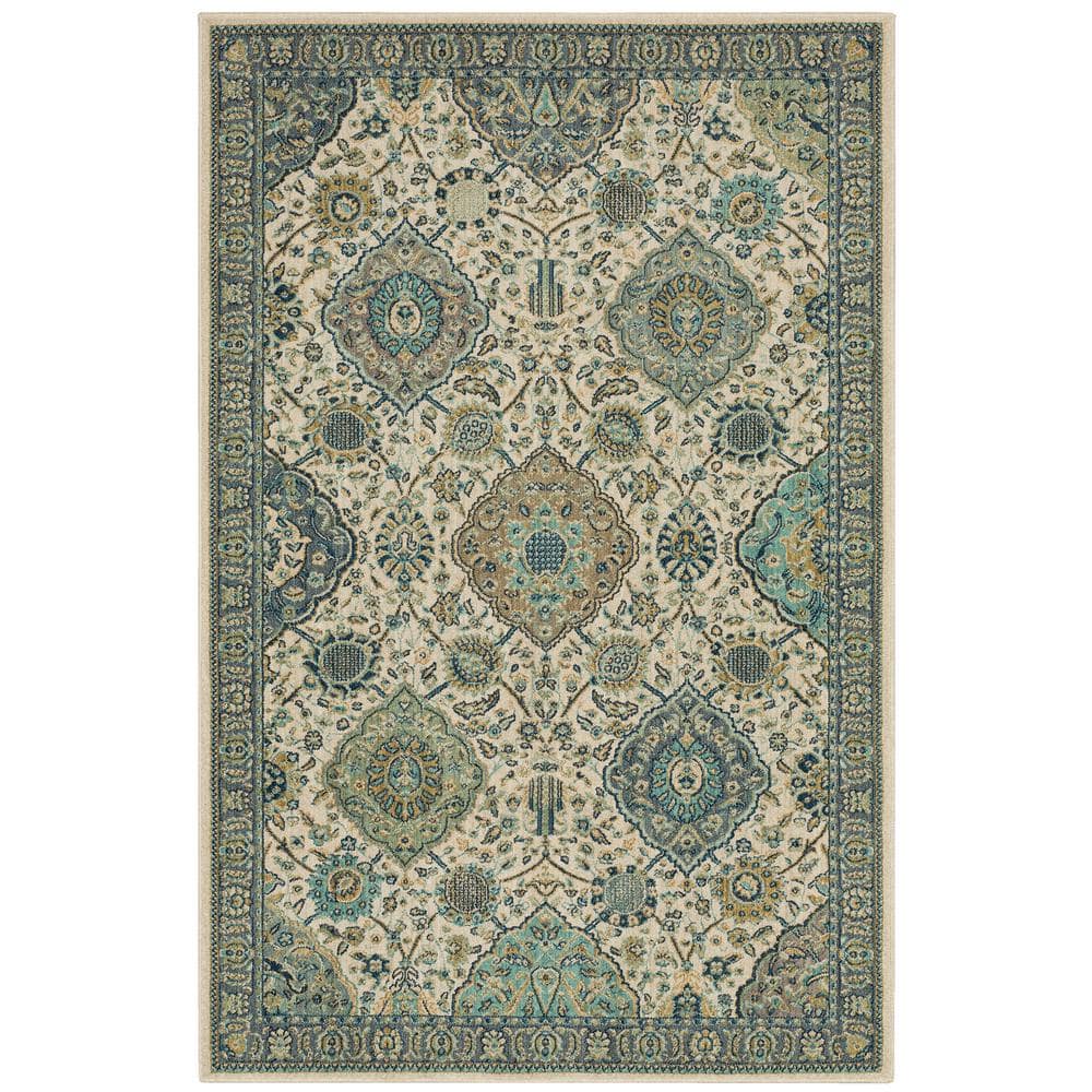 Reviews for Mohawk Home Salween Blue 5 ft. x 8 ft. Oriental Area Rug ...