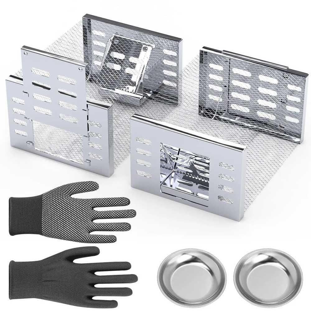 Phewnyzo 2-Pcs Humane Rat Trap Catch and Release Live Mouse Cage Traps ...