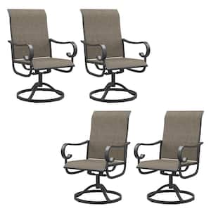 Erovio Outdoor Patio Swivel Dining Chairs Set of 4 with Rust-Resistant ...