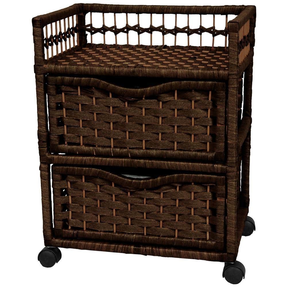 Red Lantern 2-Drawer Mocha Wheeled Natural Fiber Trunk JH09-069-2-MOC ...