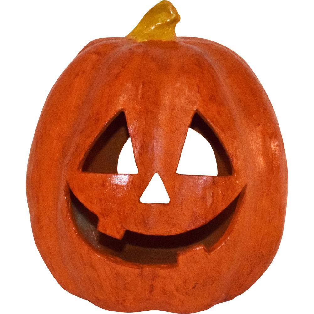 Merrily 12.5 in. Dia Halloween Tabletop Jack-O-Lantern, Orange PT1808L ...