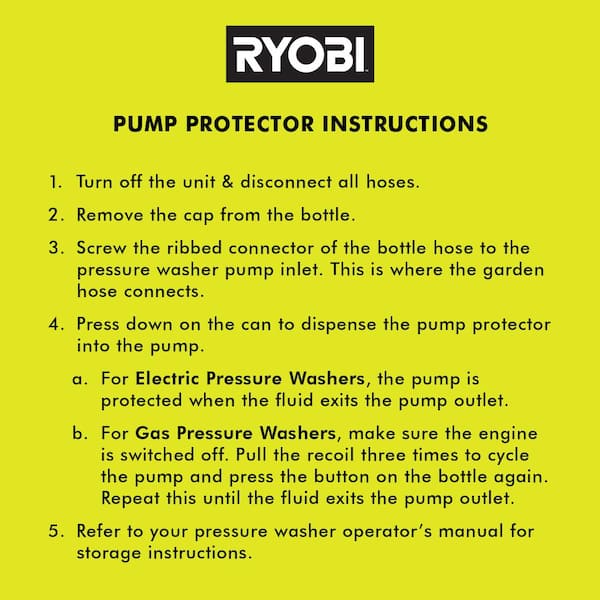 RYOBI 4 oz. Pressure Washer Pump Protector RY31PP01 - The Home Depot