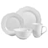 Over and Back 16-Piece Casual White Porcelain Dinnerware Set (Service ...