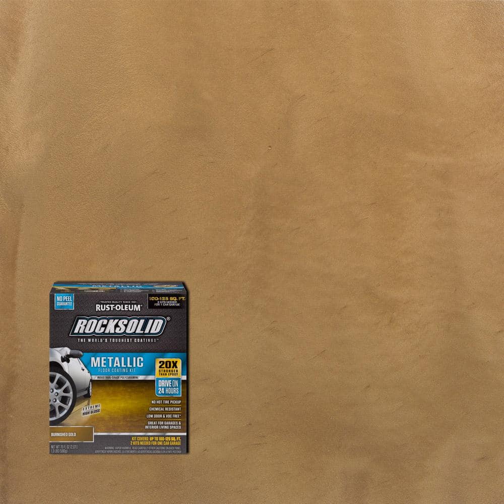 Rust-Oleum RockSolid 70 oz. Metallic Burnished Gold Garage Floor Kit ...