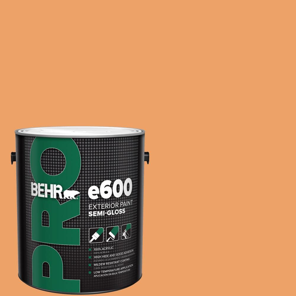BEHR PRO 1 gal. #270D-5 Adventure Orange Semi-Gloss Exterior Paint ...