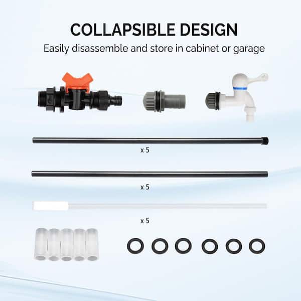 50 gal. Portable Water Storage Tank Rainwater Collection System ...