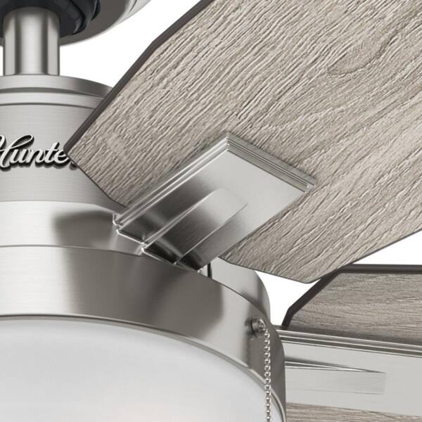 Hunter Fan 54 Contemporary Ceiling In Brushed Nickel With Led Light And ...