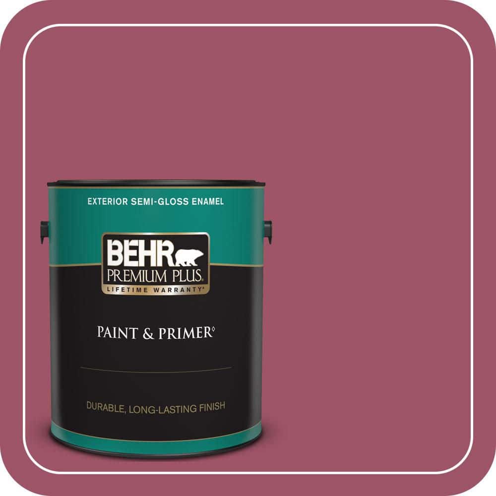 BEHR PREMIUM PLUS 1 gal. #110D-5 Mission Wildflower Semi-Gloss Enamel ...