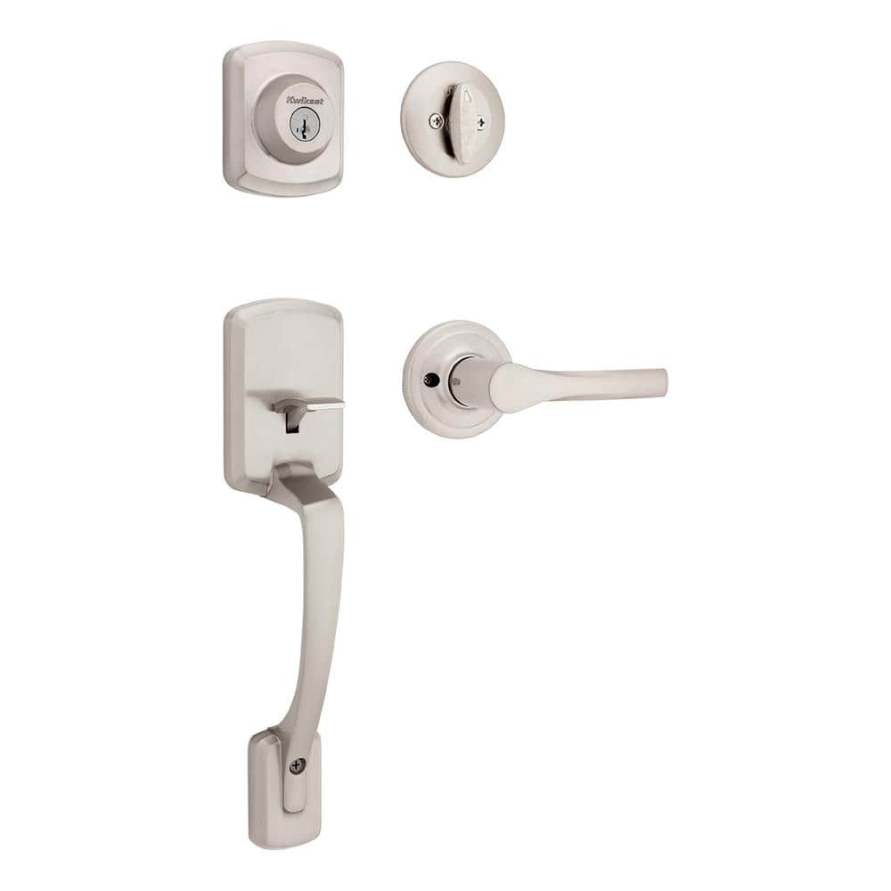 Kwikset Henley Satin Nickel Single Cylinder Door Handleset with Round ...