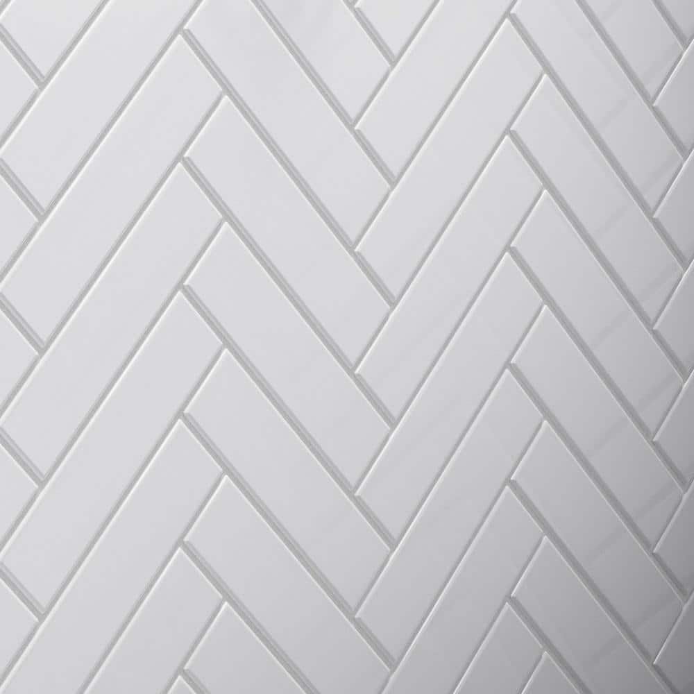 CRUZ BAY STUDIO 2in. x8in. Soft Ivory Gloss Glass Subway Tile Sample ...