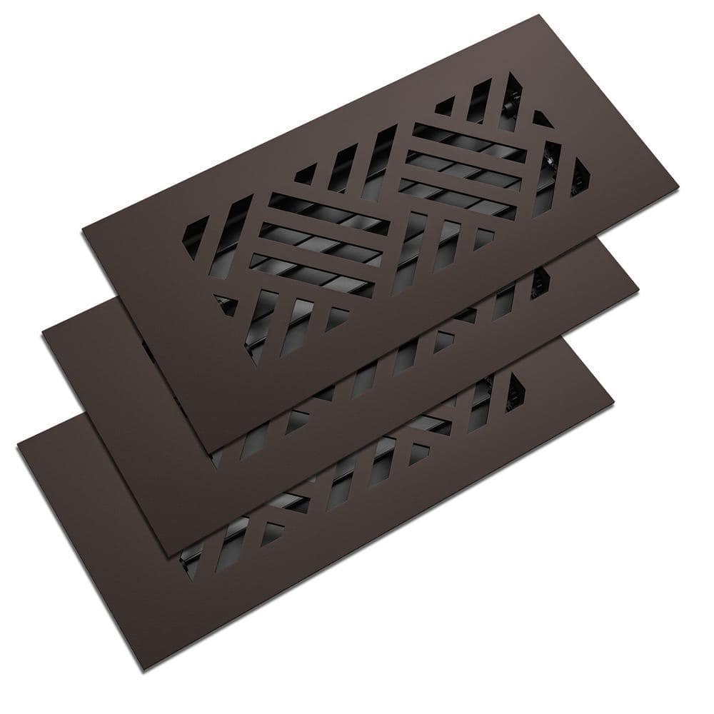 Reggio Registers Low Profile 10 in. x 4 in. Steel Floor Register in Oil ...