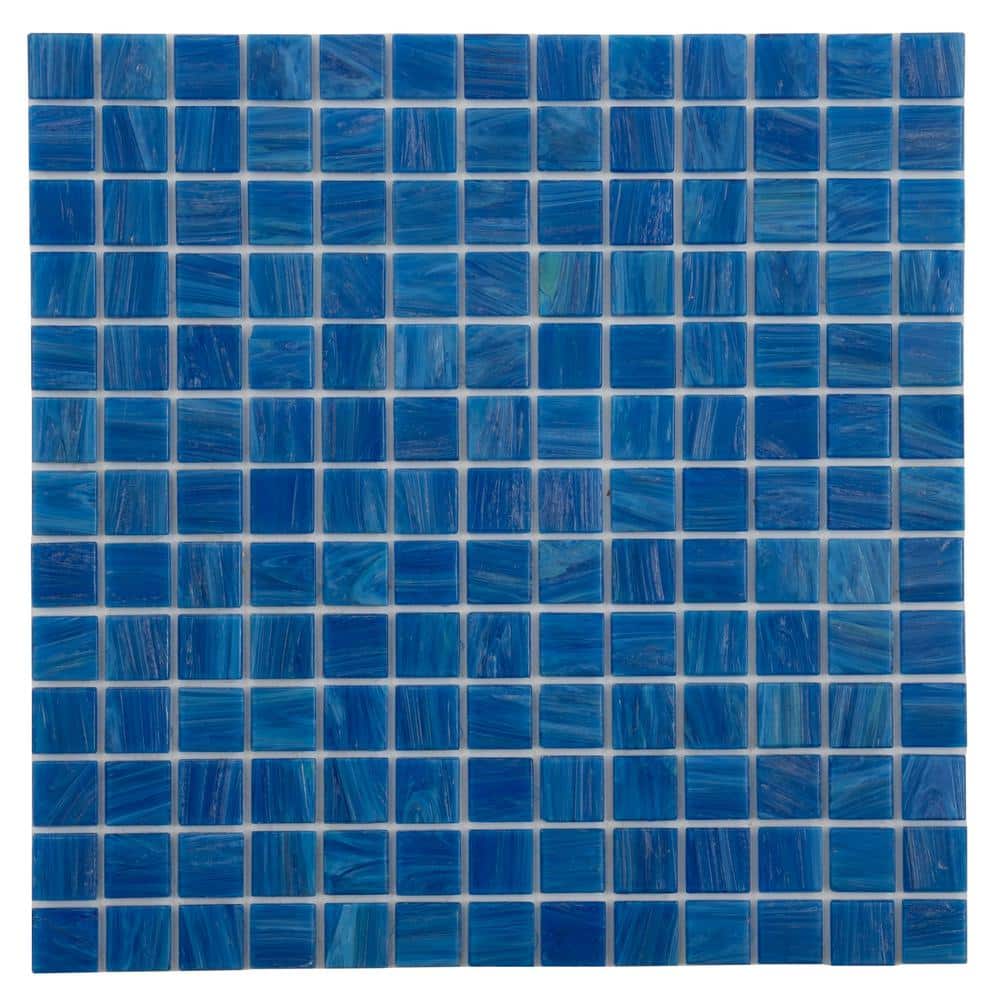 Apollo Tile Celestial 4" x 6" Glossy Trypan Blue Glass Mosaic Uniform ...