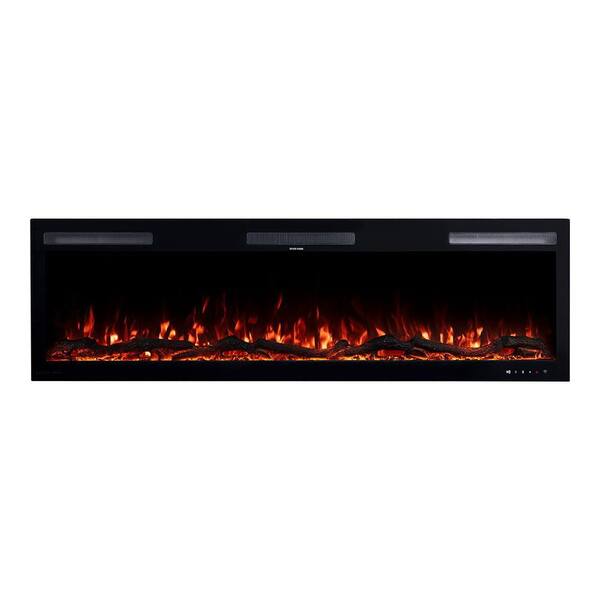 Modern Ember Vibrance 60 in. Wall-Mounted Smart Electric Fireplace ...