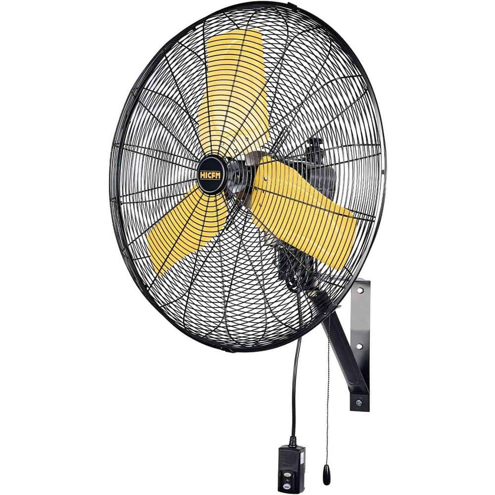 24 in. Oscillating Wall Fan, 8900 CFM High Velocity Industrial Wall ...