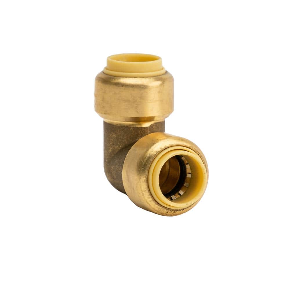 QUICKFITTING 3/8 in. Push-to-Connect Brass 90-Degree Elbow Fitting ...