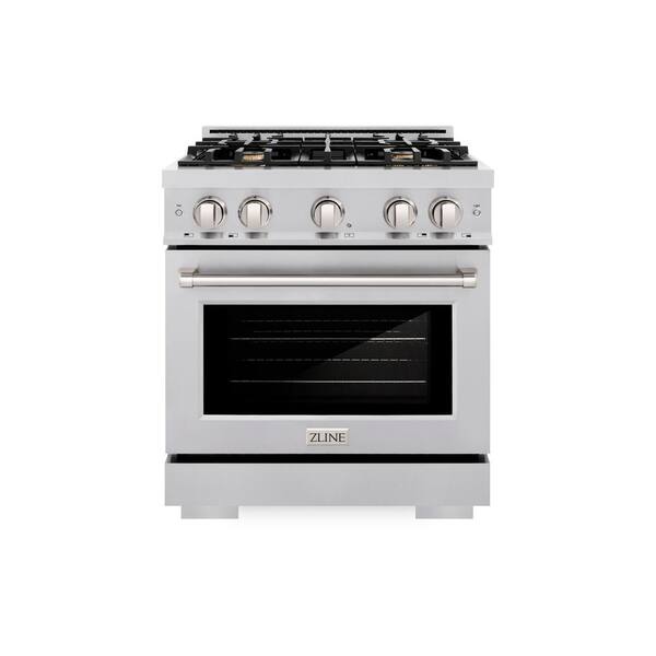 ZLINE Kitchen and Bath Classic 30 in. 4-Burner Gas Range with Gas ...