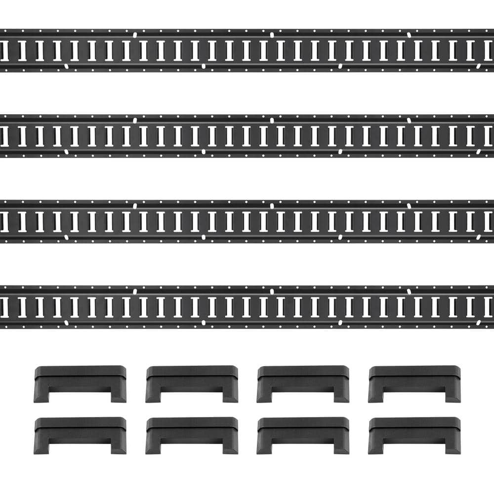 VEVOR E Track Tie Down Rail Kit 2 ft. Steel Rails Heavy Duty E track ...