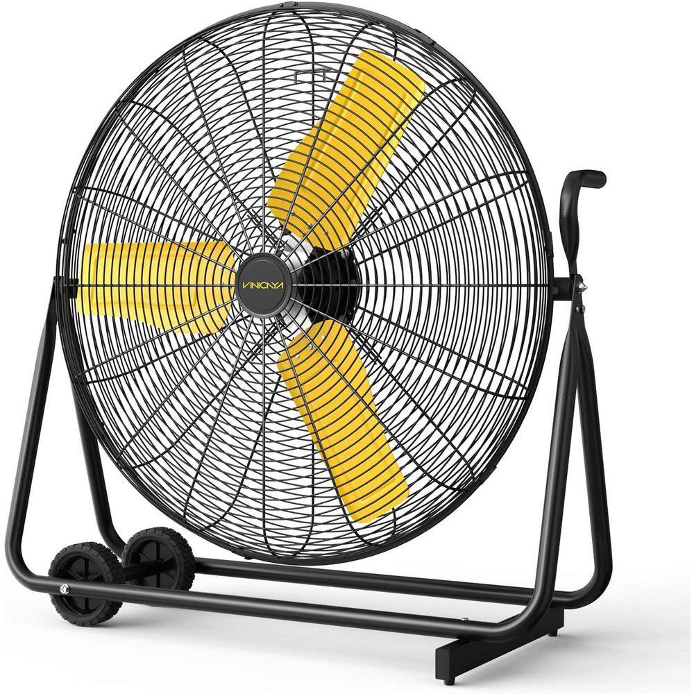 Atemomen 30 in. 3 Fan Speeds High Velocity Floor Fan in Black with 360 ...
