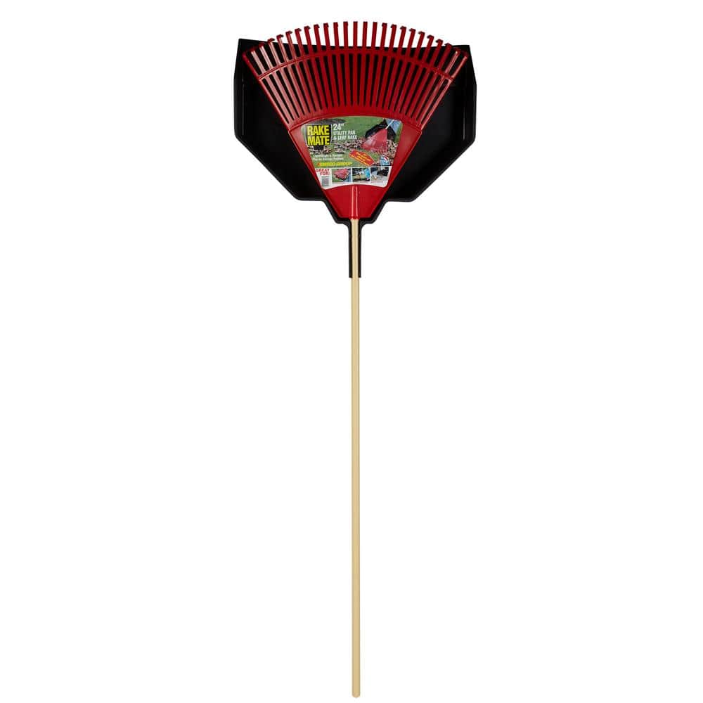 Emsco Cavex 24 in. Poly Leaf Rake with Snap-On 24 in. Extra Wide Leaf ...
