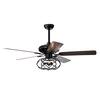 Sunpez 52 in. Indoor Matte Black Industrial Ceiling Fan with Light ...