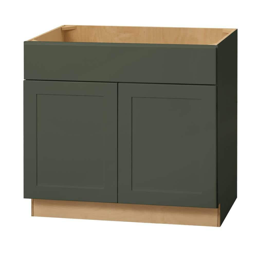 Hampton Bay Avondale 36 in. W x 24 in. D x 34.5 in. H Ready to Assemble Plywood Shaker Sink Base ...