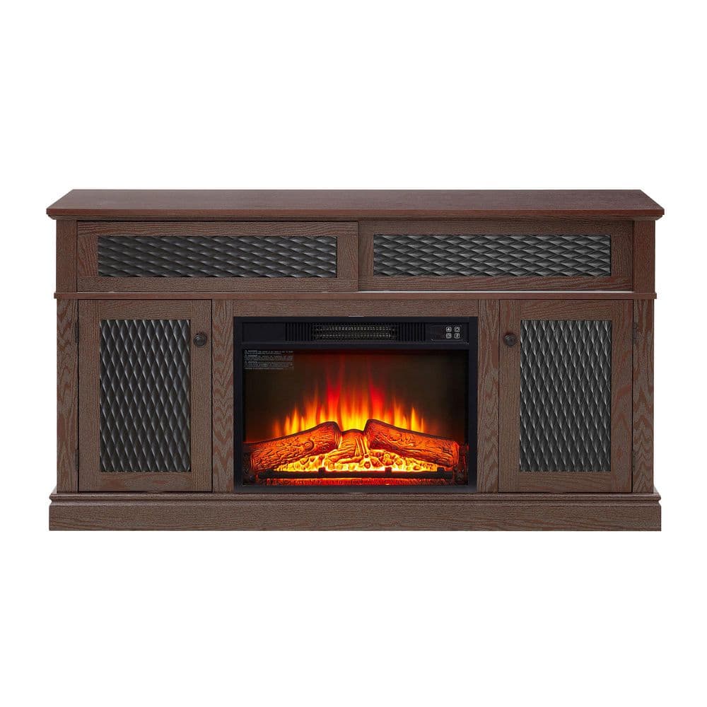 Kadehome 59 in. Freestanding TV Stand with 23 in. Electric Fireplace ...