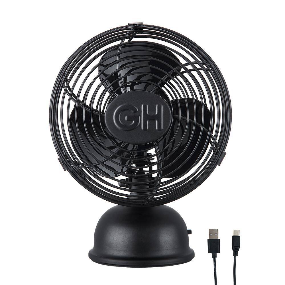 GOOD HOUSEKEEPING All-Metal 5 in. Mini Desk Fan with Oscillation in ...