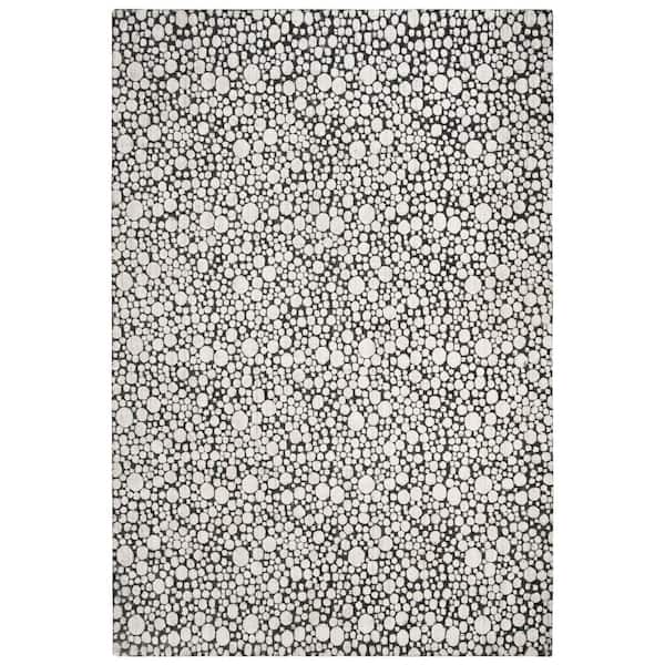 SAFAVIEH Mirage 6 ft. x 9 ft. Charcoal/Cream Abstract Spotted Area Rug ...