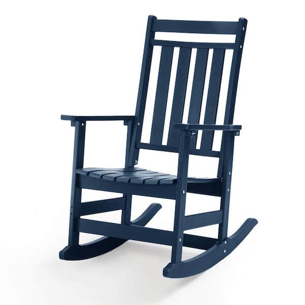 GARSING Navy Plastic Outdoor Rocking Chair with Wide Seat RC-NB - The ...