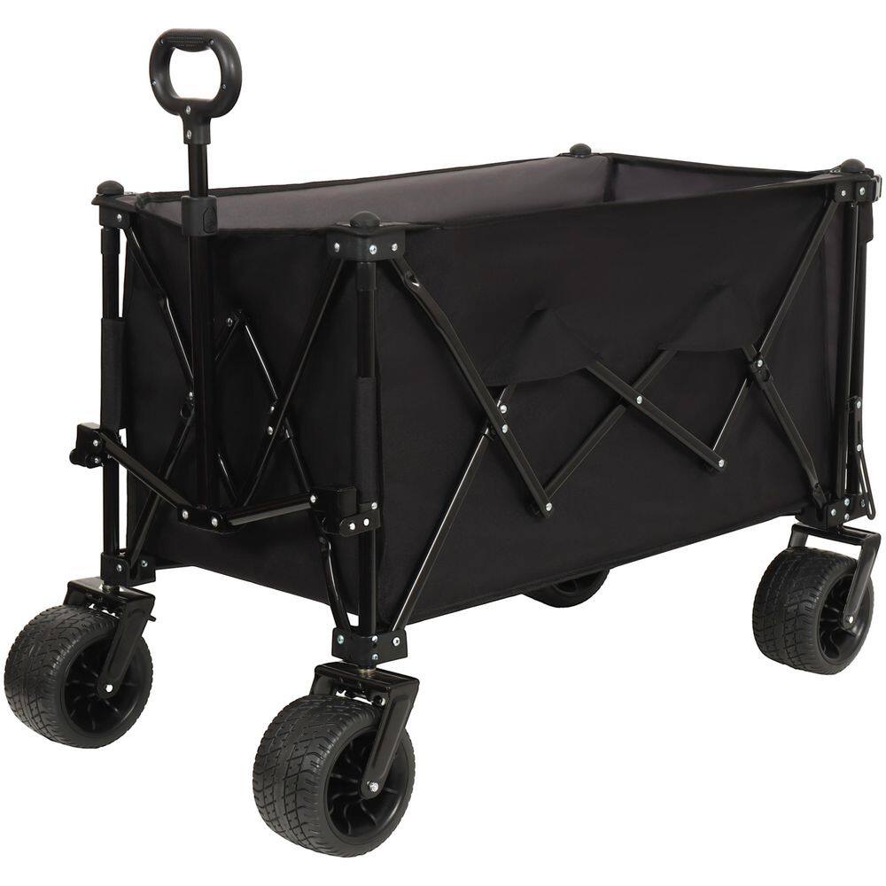 8 cu. ft. Steel Black-Gray Garden Cart with Extended Tailgate, Extra ...
