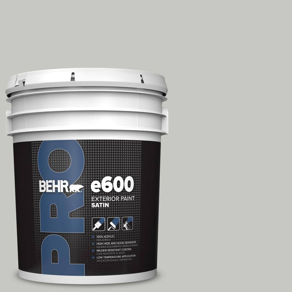 BEHR PRO 5 gal. #MQ2-59 Silver City Satin Enamel Exterior Paint PR64005 ...
