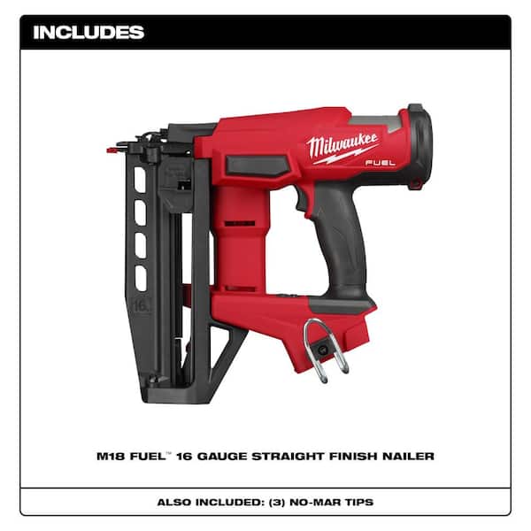 Milwaukee M18 FUEL 18V Gen ll 16 Gauge Straight Finish Nailer and M18 5.0Ah Battery 3020 20 48 11 1850 The Home Depot