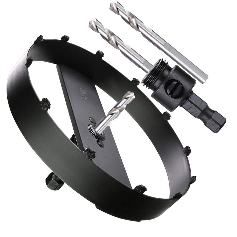 Carbide Grit Hole Saw Cutter 6-3/8 Segmented Edge for 6 Recessed Lights ...