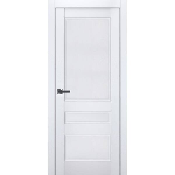 Sartodoors 24 in. x 84 in. 1 Panel White Finished Solid Wood Sliding ...