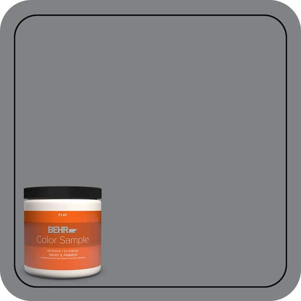 BEHR PREMIUM PLUS 8 oz. #PPU26-03 Legendary Gray Flat Interior/Exterior ...