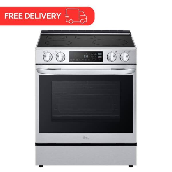LG 30 in. 6.3 cu. ft. Smart Electric Range with Fan Convection, Air Fry ...
