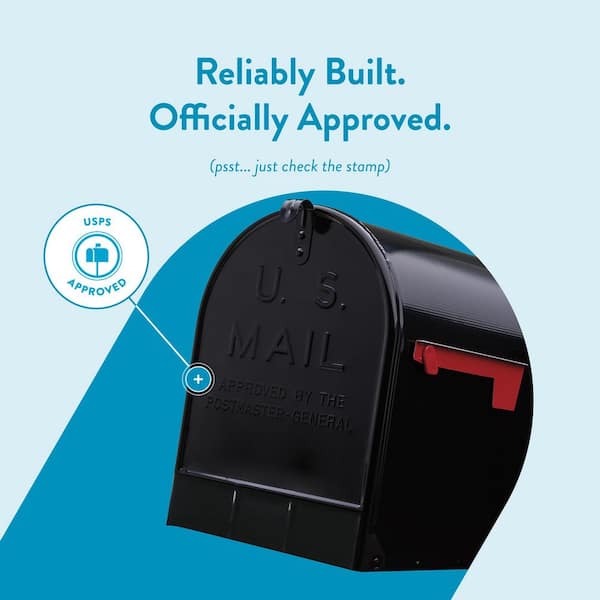 Architectural Mailboxes Stanley Black, Extra Large, Steel, Post Mount ...
