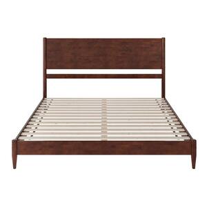 AFI Pasadena Walnut Brown Solid Wood Frame Queen Low Profile Platform ...