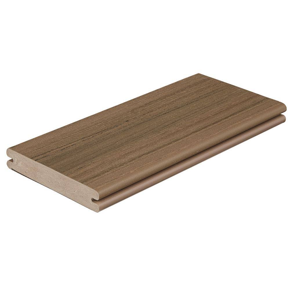 Fiberon Paramount 1 in. x 5-4/9 in. x 1 ft. Brownstone Grooved Edge ...