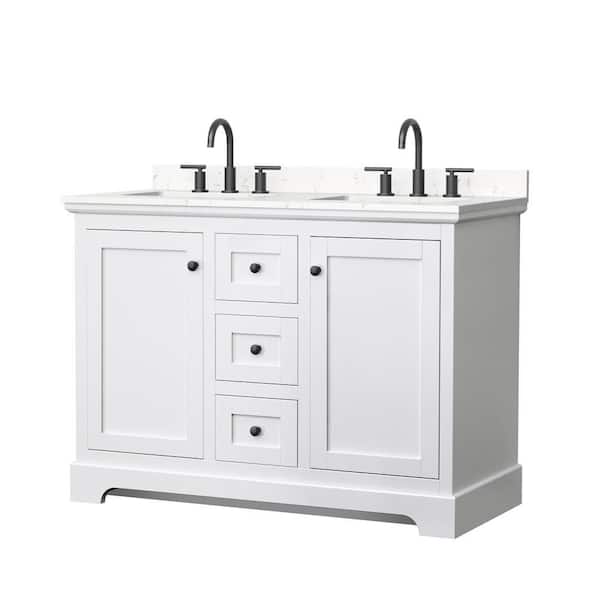 Reviews for Wyndham Collection Avery 48 in. Double Freestanding Dark ...