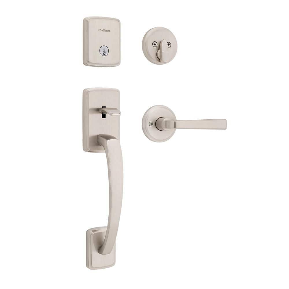 Reviews for Kwikset Brentford Satin Nickel Keyed Door Handleset with ...