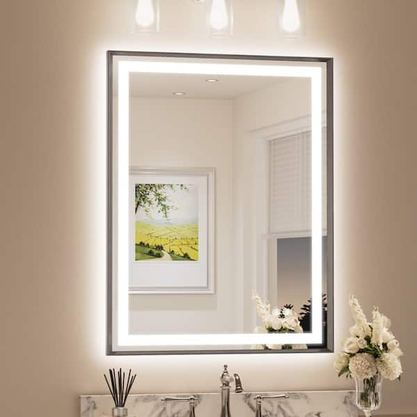 Reviews for KeonJinn 28 in. W x 36 in. H Rectangular Framed LED Lighted ...